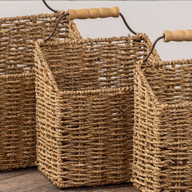 SQUARE BASKETS W/ HANDLE – Fig & Fern